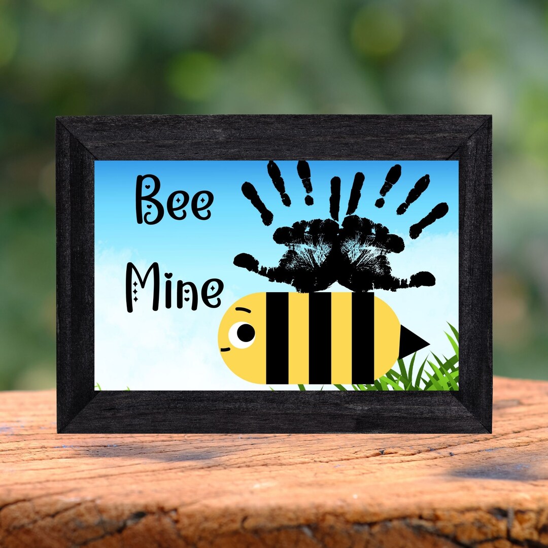 Bee Mine Valentine's Day Handprint Craft, Diy Handprint Project ...