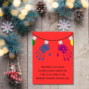 Christmas Handprint Footprint Art Craft, Set of 4, Gift for ...
