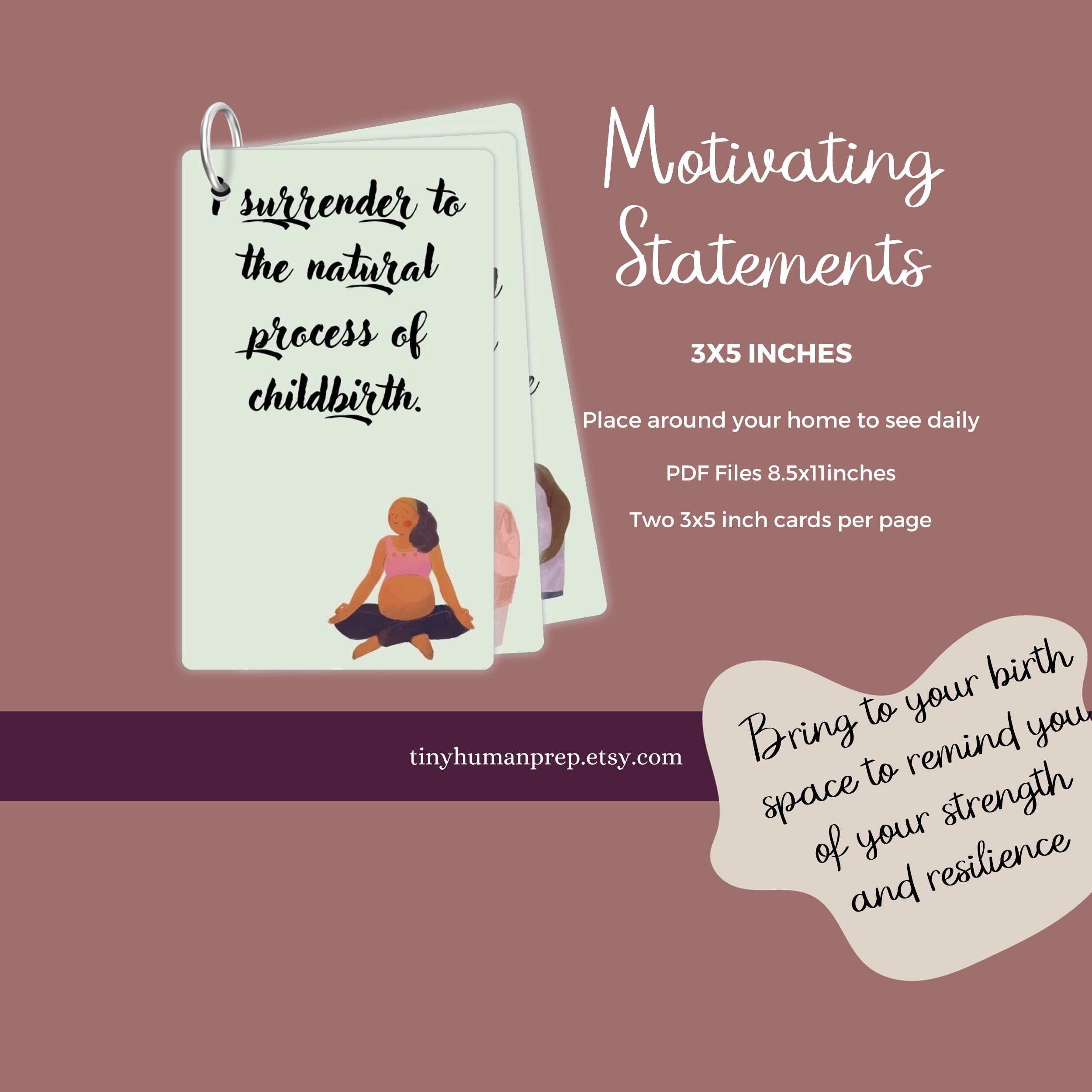 Birth Mantra Cards, Set of Affirmations for Birth, Positive Labor ...
