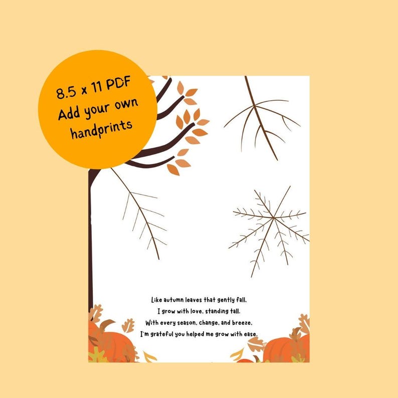 Autumn Poem Handprint Craft,fall Poem Handprint,november Handprint ...