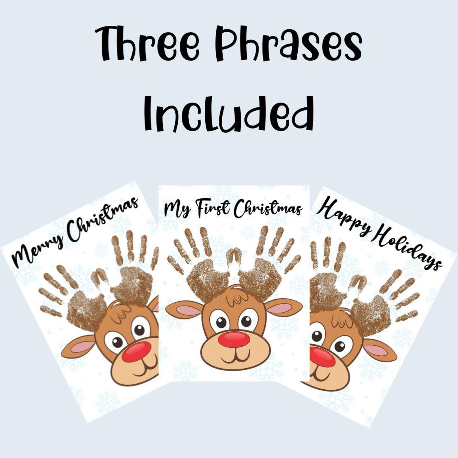 Reindeer Handprint,reindeer Footprint,christmas Handprint,winter ...