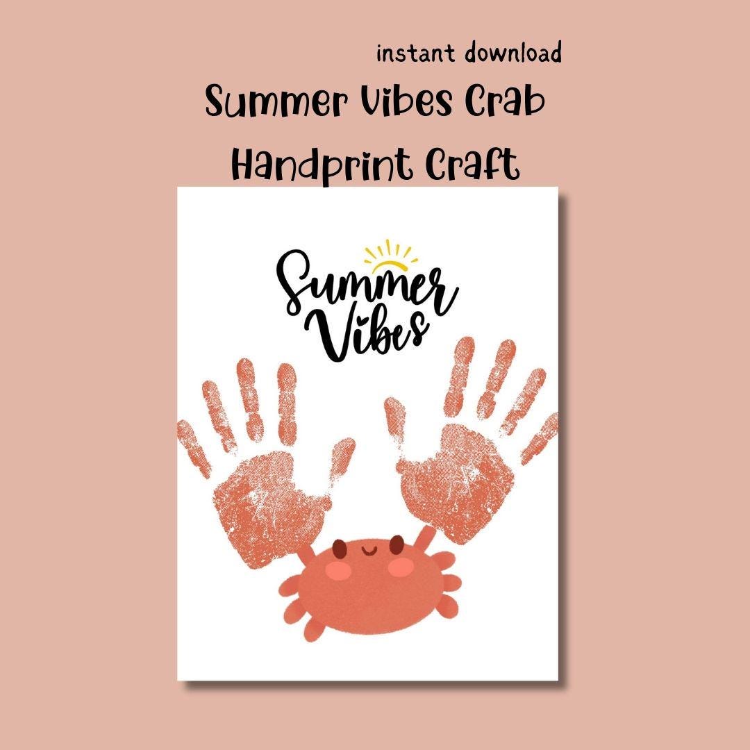 Summer Vibes Crab Handprint,summer Vibes Handprint,crab Handprint ...