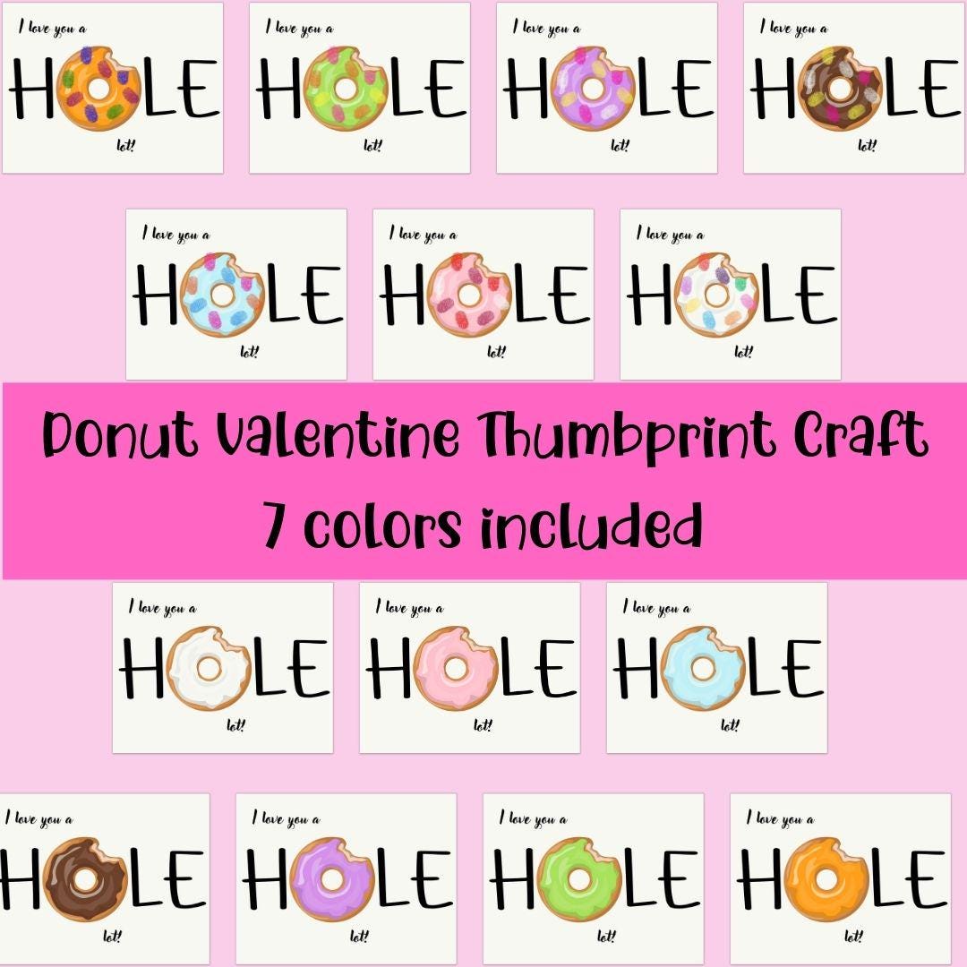 Valentines Day Donut Thumbprint,valentine Handprint,sweets Handprint ...