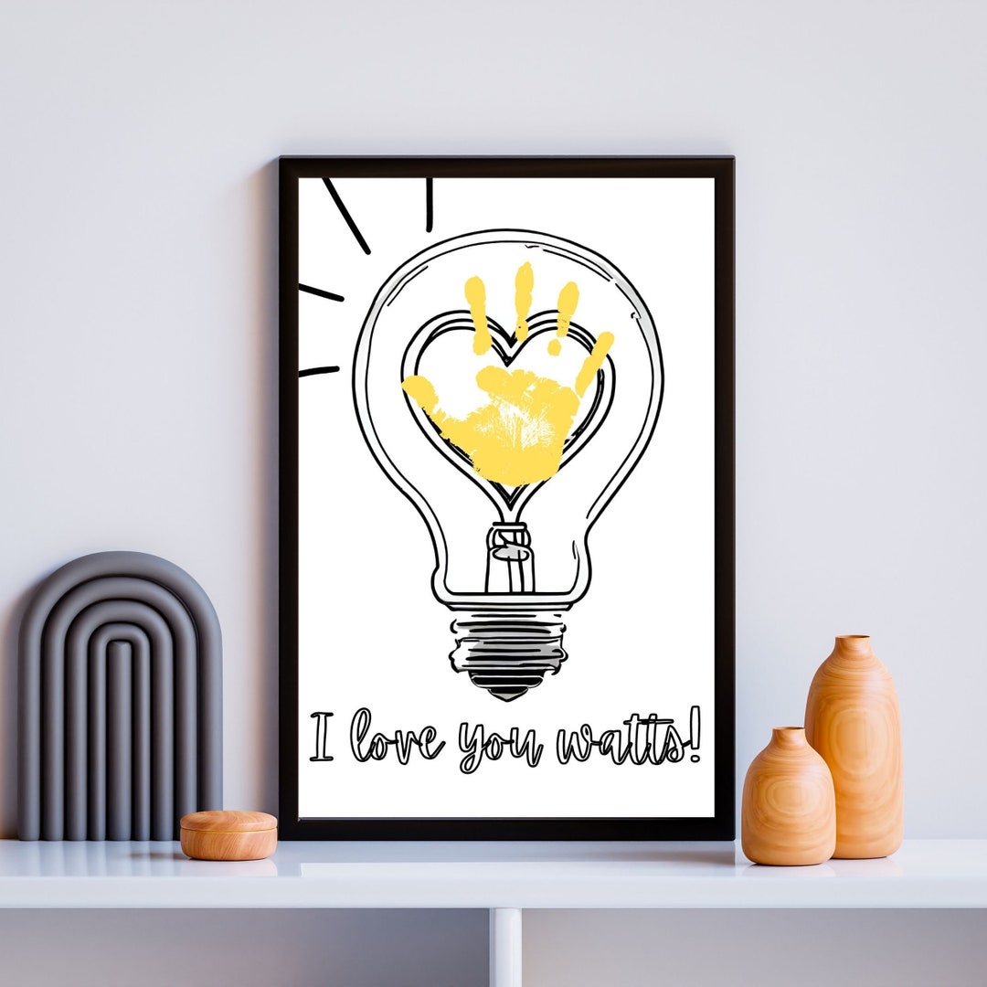 Lightbulb Handprint Art, Valentines Day Handprint Coloring Page, Baby ...