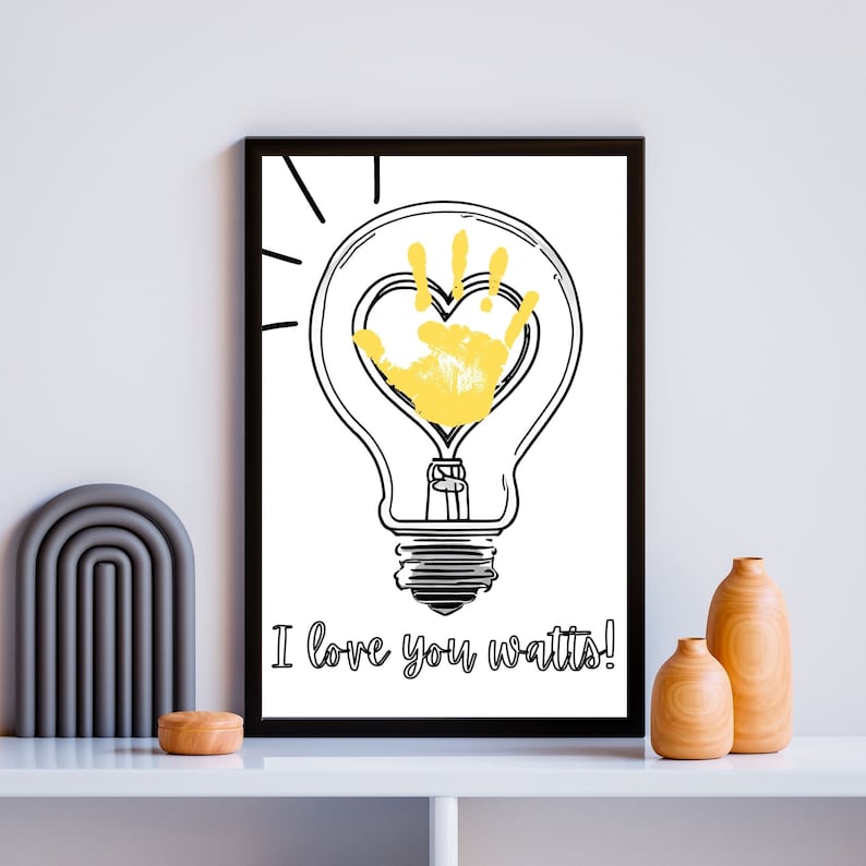 Lightbulb Handprint Art, Valentines Day Handprint Coloring Page, Baby ...