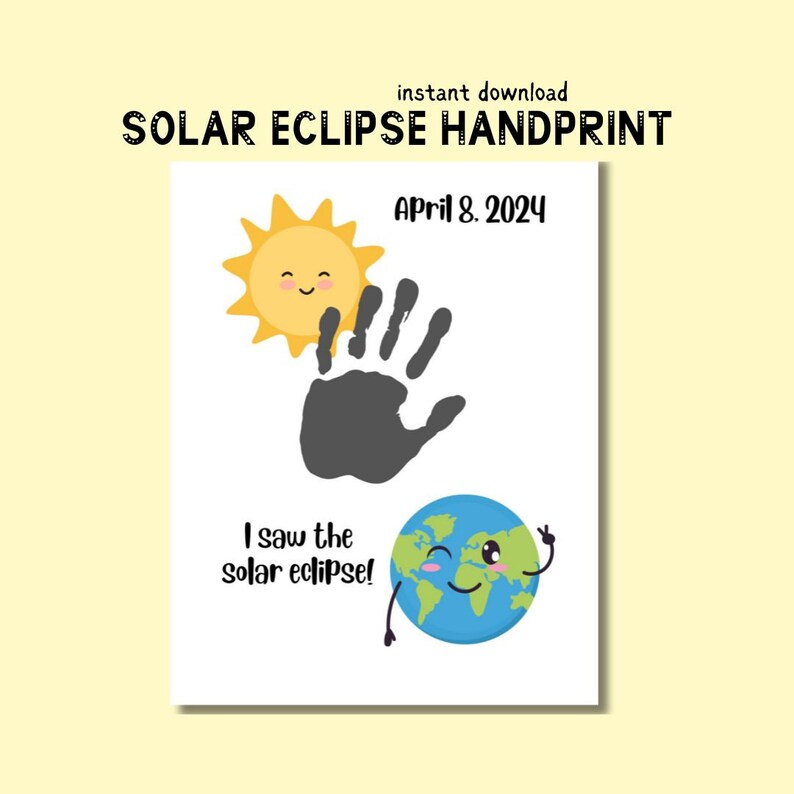 Solar Eclipse 2024 Handprint Activity for Kids,solar Eclipse Handprint ...