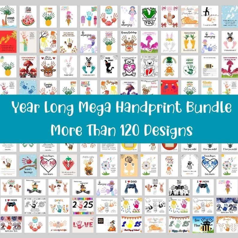 2025 Mega Handprint Bundle,winter Handprint,spring Handprint,summer ...