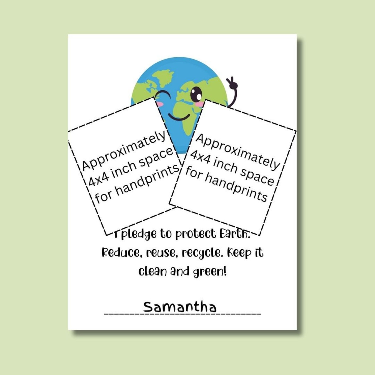 Earth Day Handprint Pledge,earth Day Activity,spring Handprint,earth ...