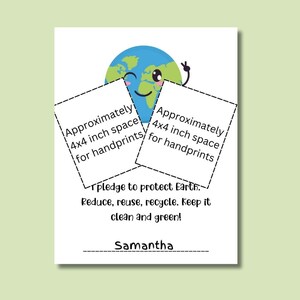 Earth Day Handprint Pledge,earth Day Activity,spring Handprint,earth ...
