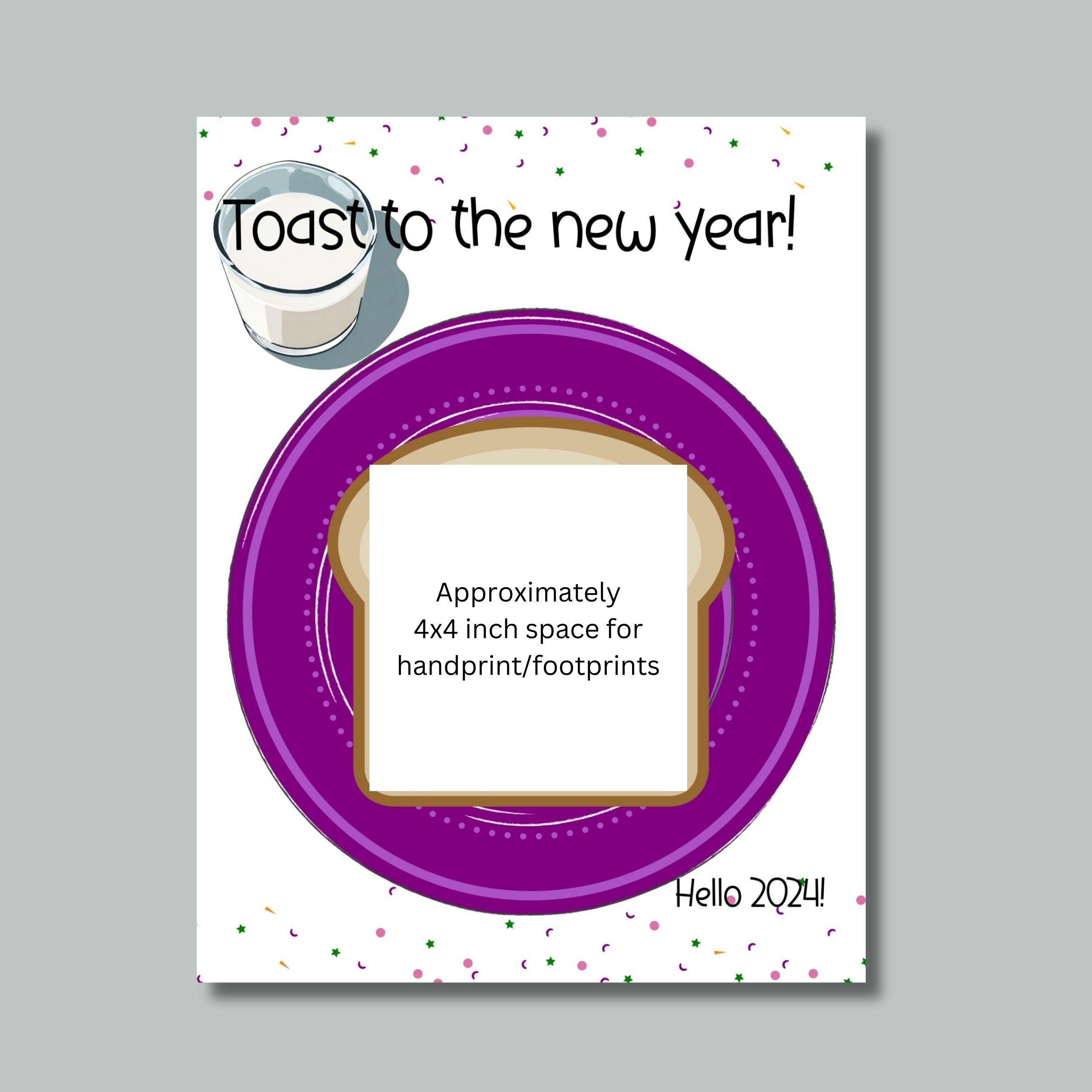 New Year Handprint Art, New Year's Footprint Craft, Toast to New Year ...