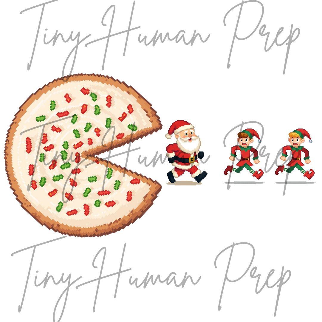 Cookie Chasing Santa and Elves Png,xmas Elf Png,retro Elf Png,retro ...