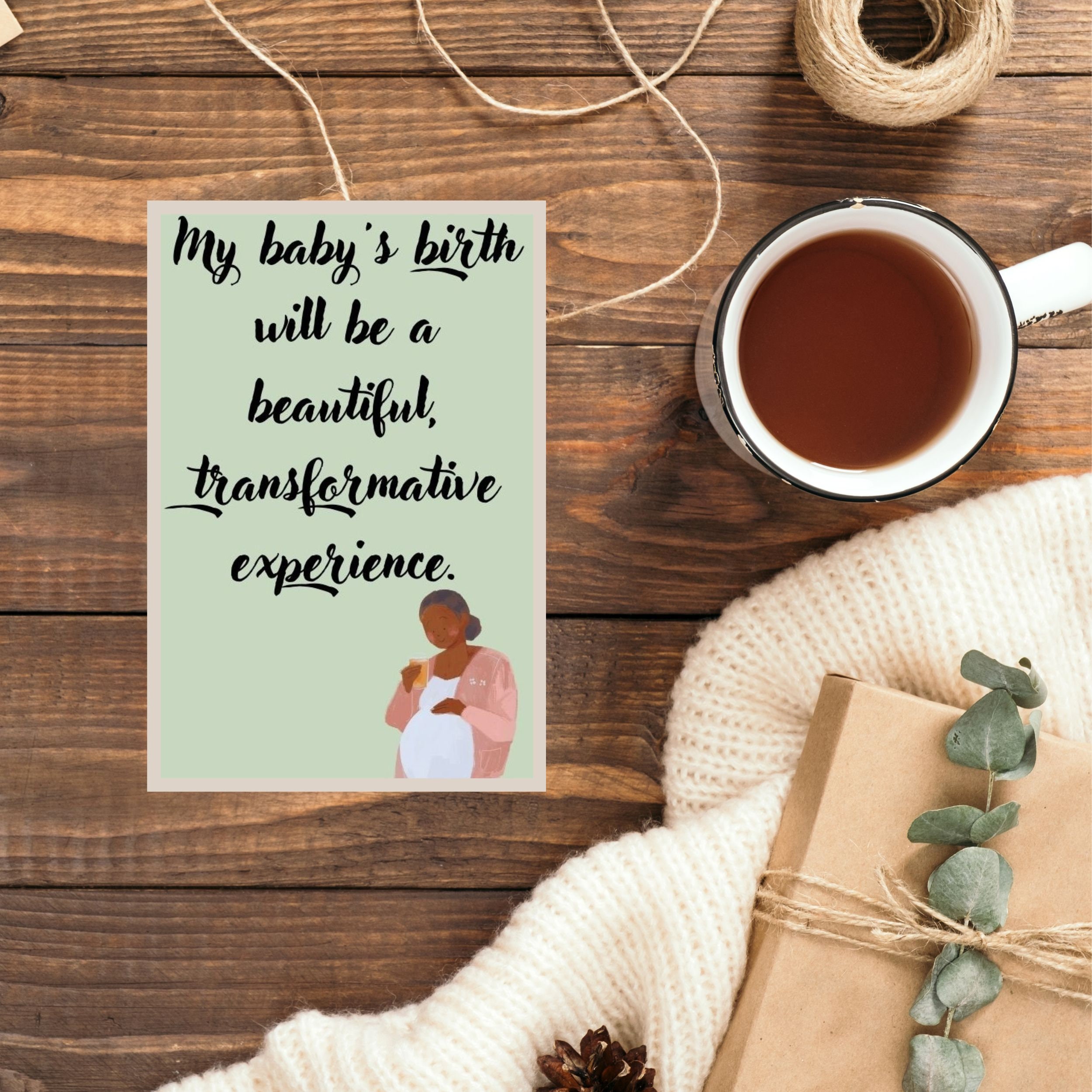 Birth Mantra Cards, Set of Affirmations for Birth, Positive Labor ...