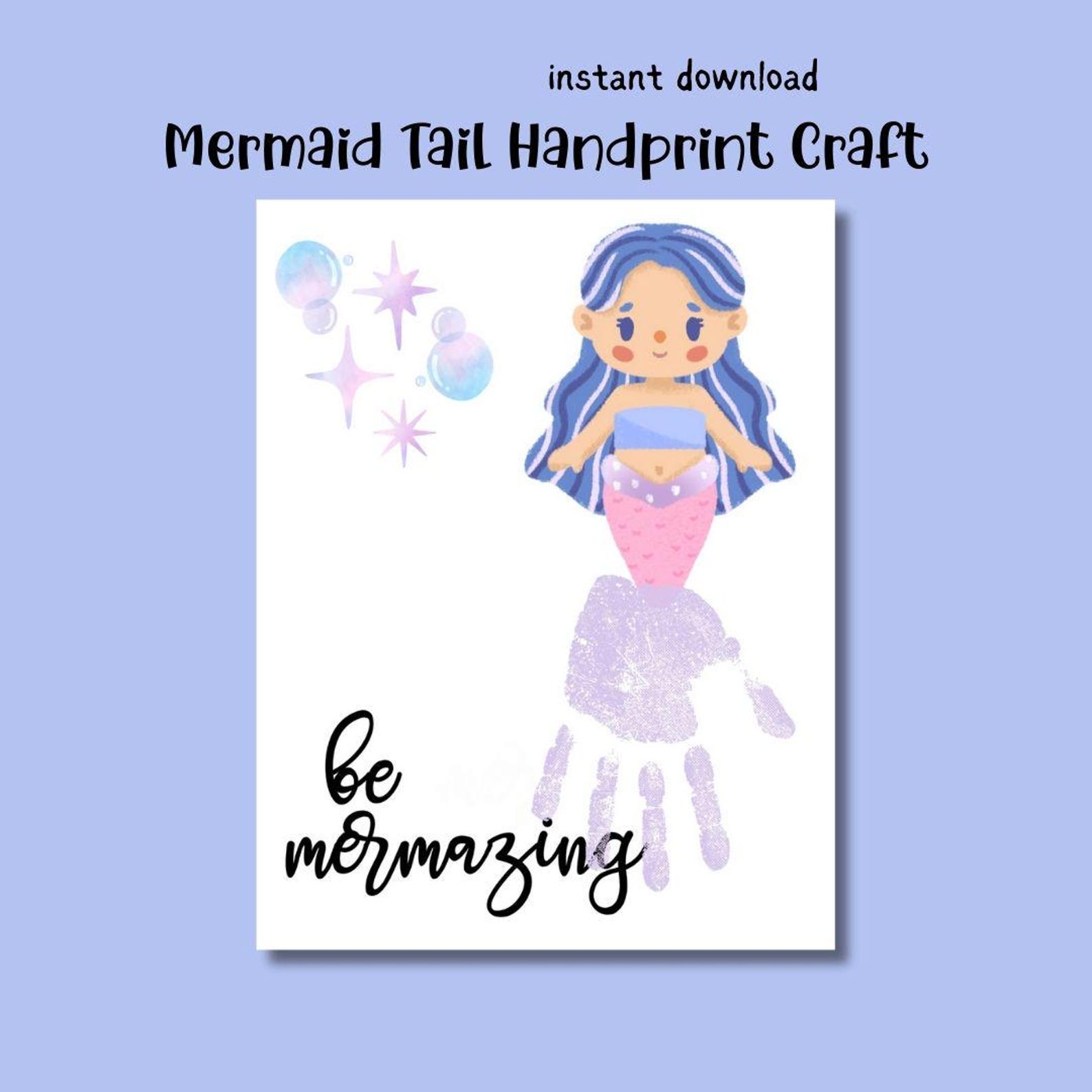 Be Mermazing Handprint,mermaid Tails Art,mermaid Handprint,sea ...