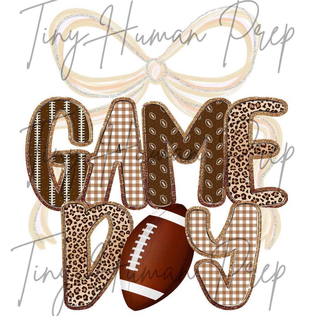Preppy Neutral Gameday Png,football Doodle Letter,football Girlies ...