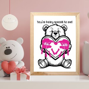 Valentines Day Handprint Craft Coloring Page, Bear Handprint, Beary ...