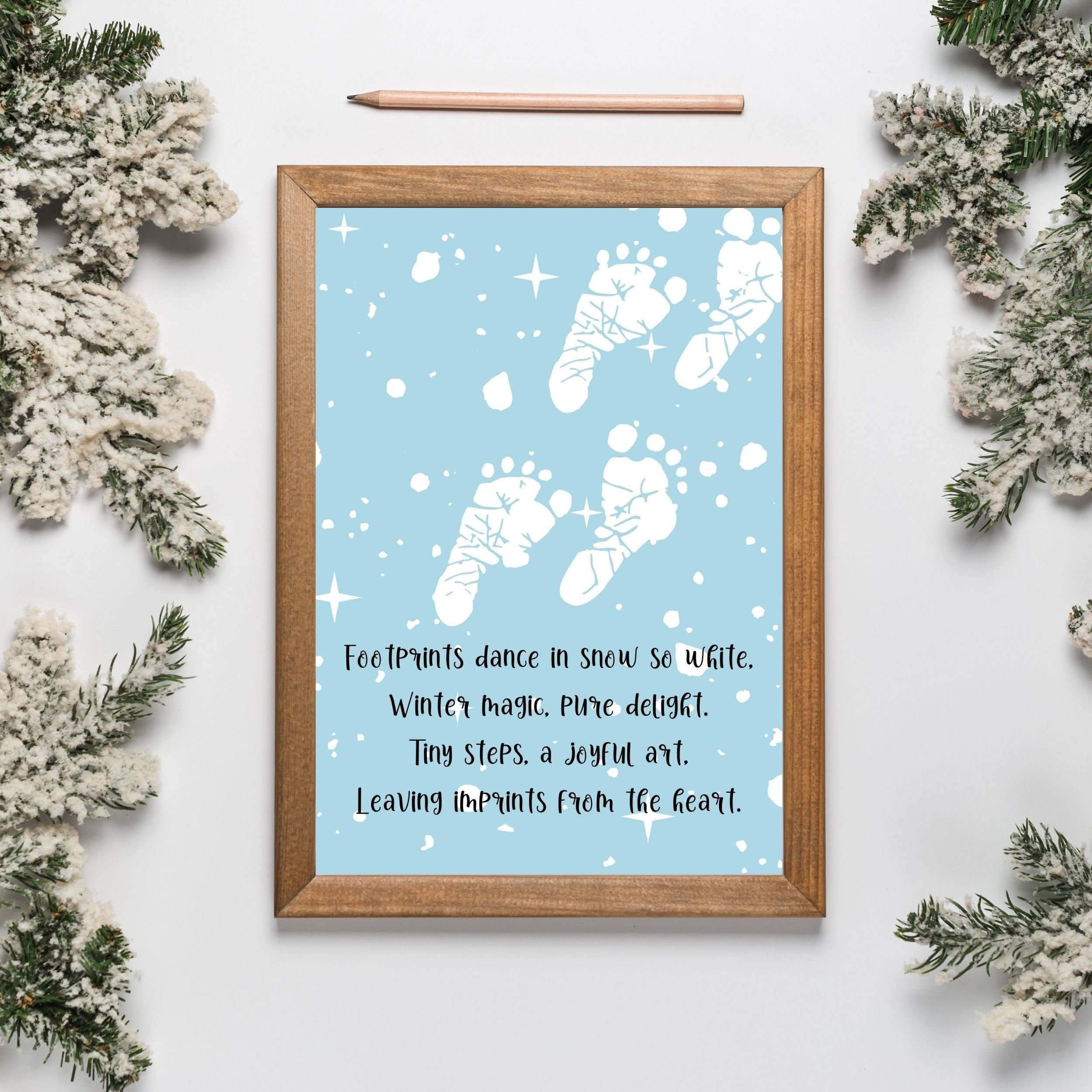 Christmas Handprint Footprint Art, Gift for Grandma and Grandpa ...