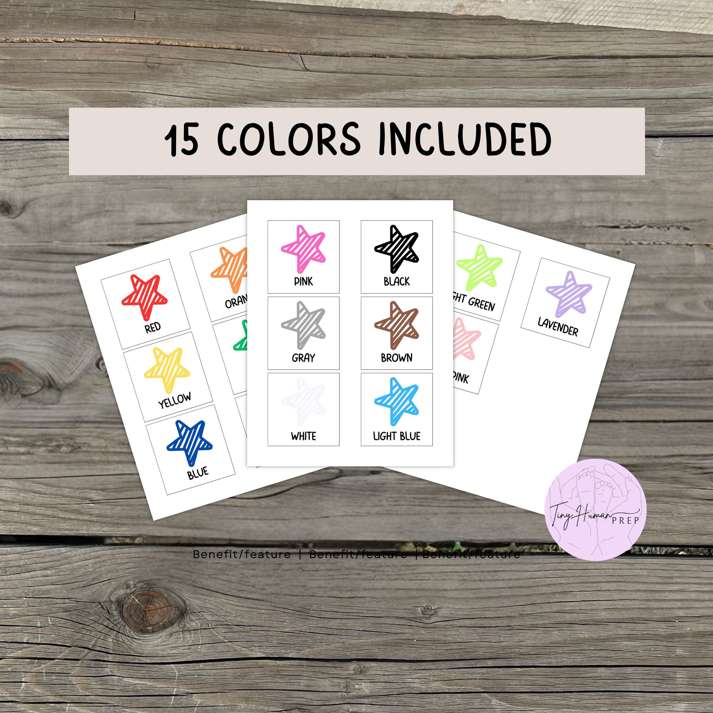 15 Color Flashcards and Sorting Activity, Montessori Colors, Teaching ...