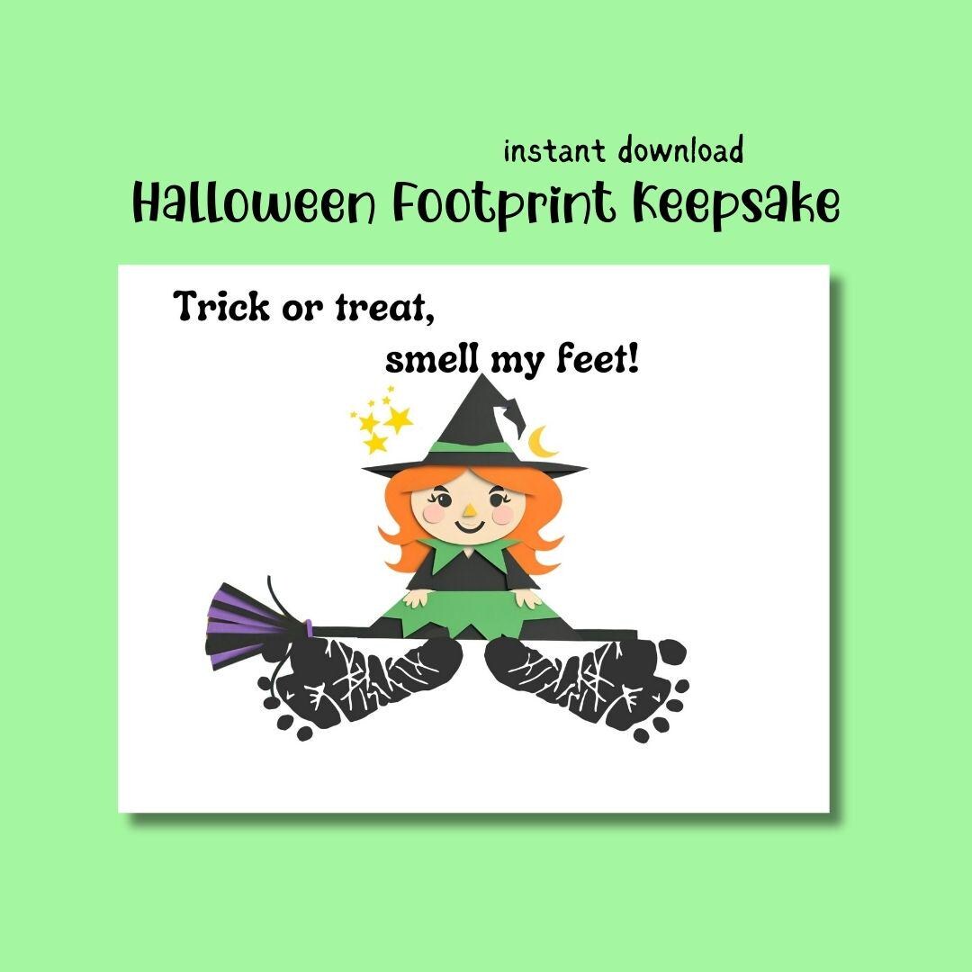 Trick or Treat Smell My Feet Craft,halloween Witch Footprint,halloween ...