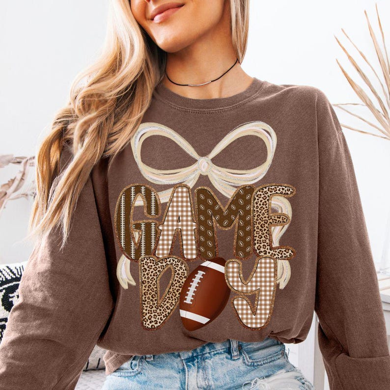 Preppy Neutral Gameday Png,football Doodle Letter,football Girlies ...