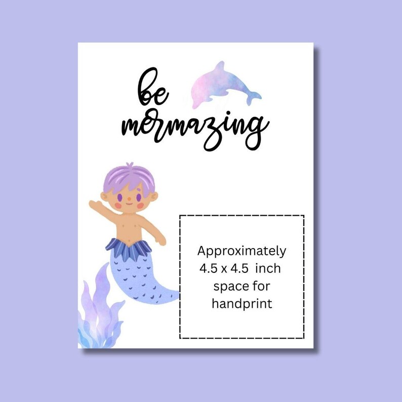 Merman Tail Handprint Template,boy Mermaid Gift,mermaid Handprint,be ...