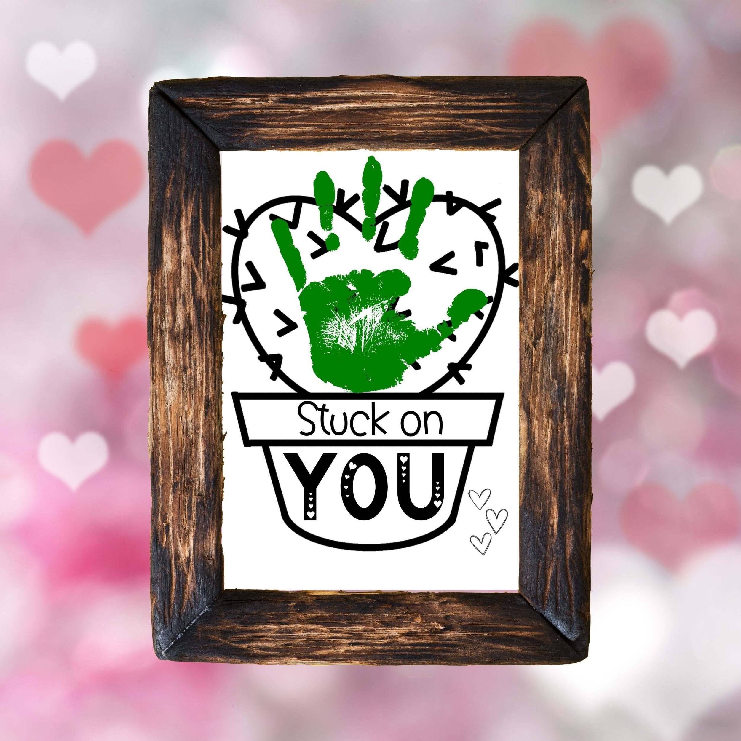 Valentine's Day Coloring Page Handprint Craft, Cactus Handprint Art ...