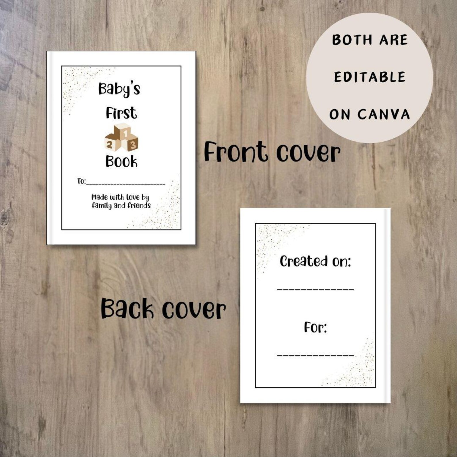 Editable Baby's First 123 Book,baby Shower Coloring Book,baby First ...