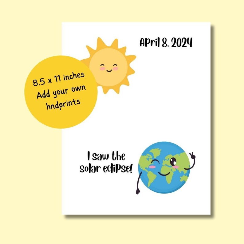 Solar Eclipse 2024 Handprint Activity for Kids,solar Eclipse Handprint ...