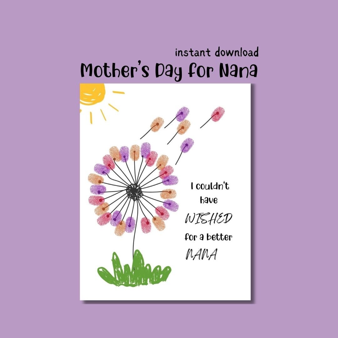 Mother's Day Fingerprint Gift for Nana,best Nana,nana Mothers Day,nana ...