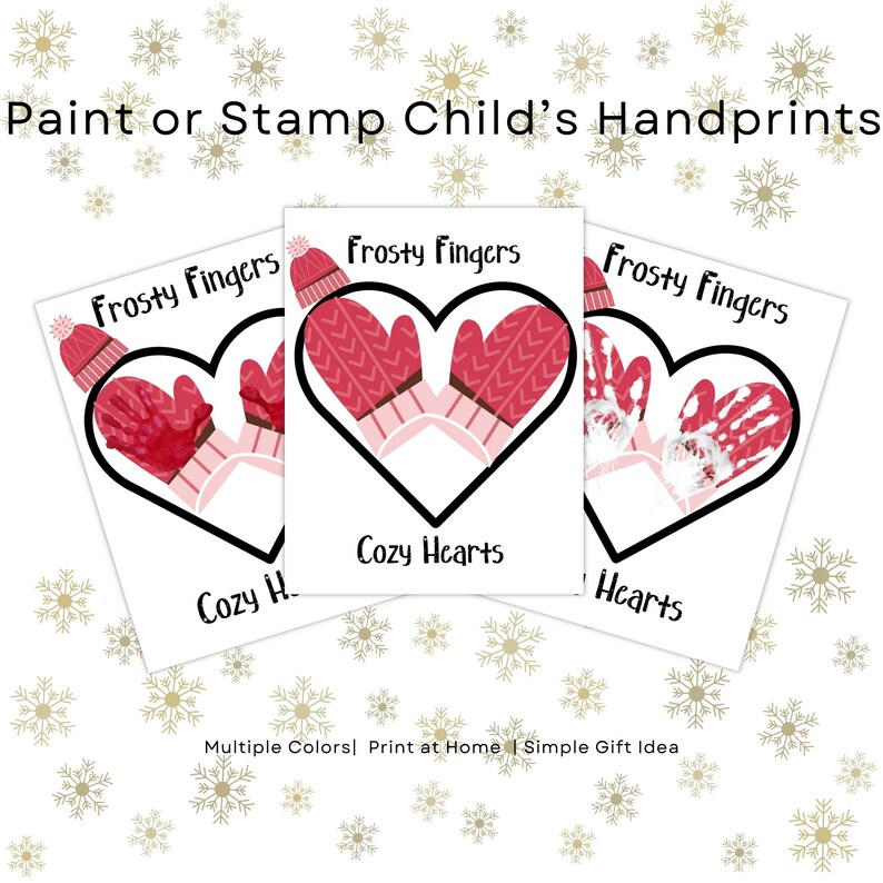 Christmas Handprint Art,winter Mittens Toddler Activity,holiday Gift ...