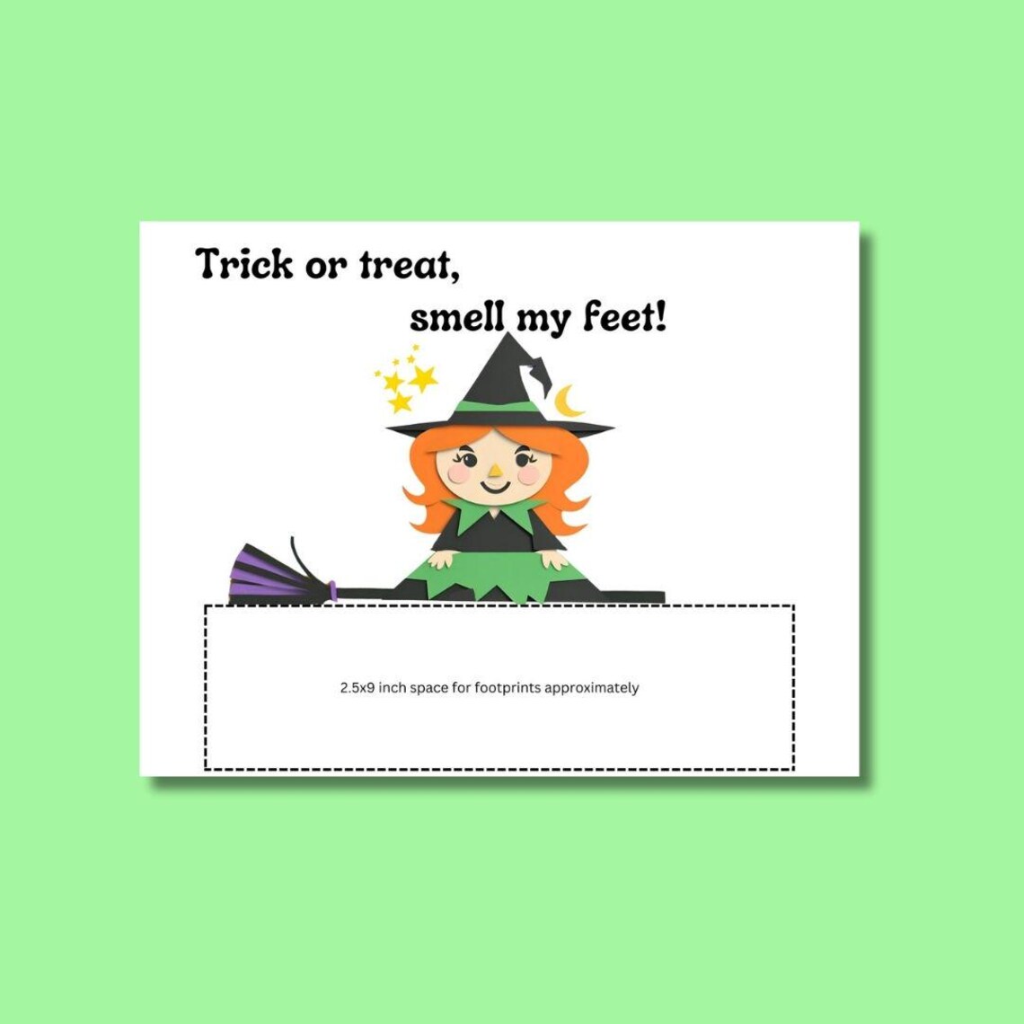 Trick or Treat Smell My Feet Craft,halloween Witch Footprint,halloween ...