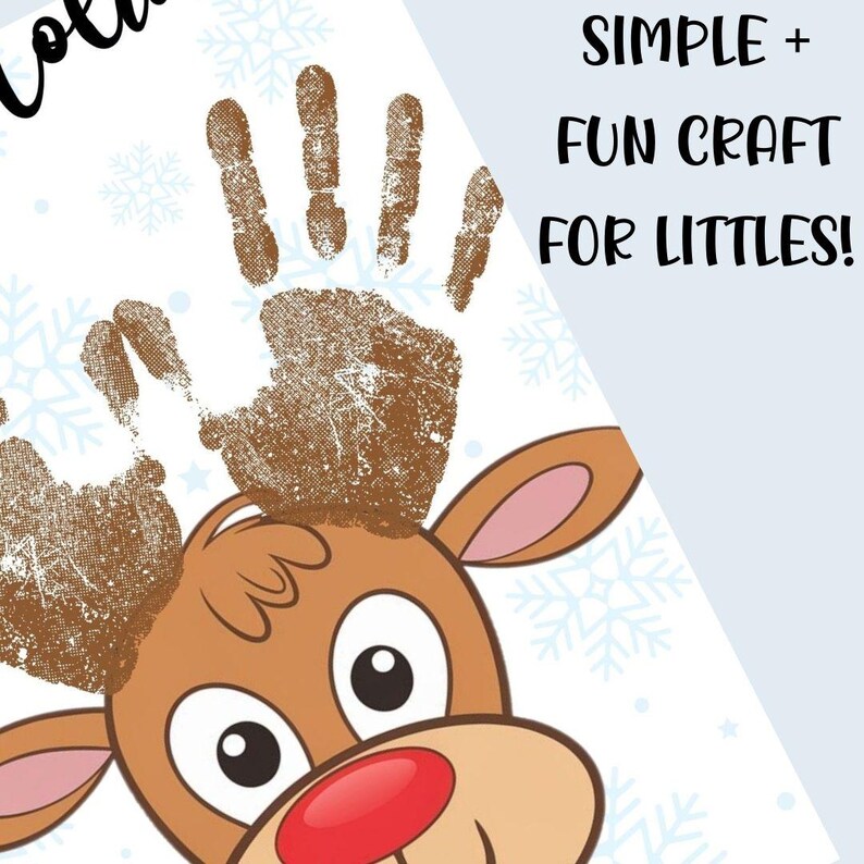 Reindeer Handprint,reindeer Footprint,christmas Handprint,winter ...