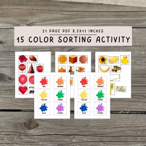 15 Paint Splash Color Flashcards and Sorting Activity, Montessori ...