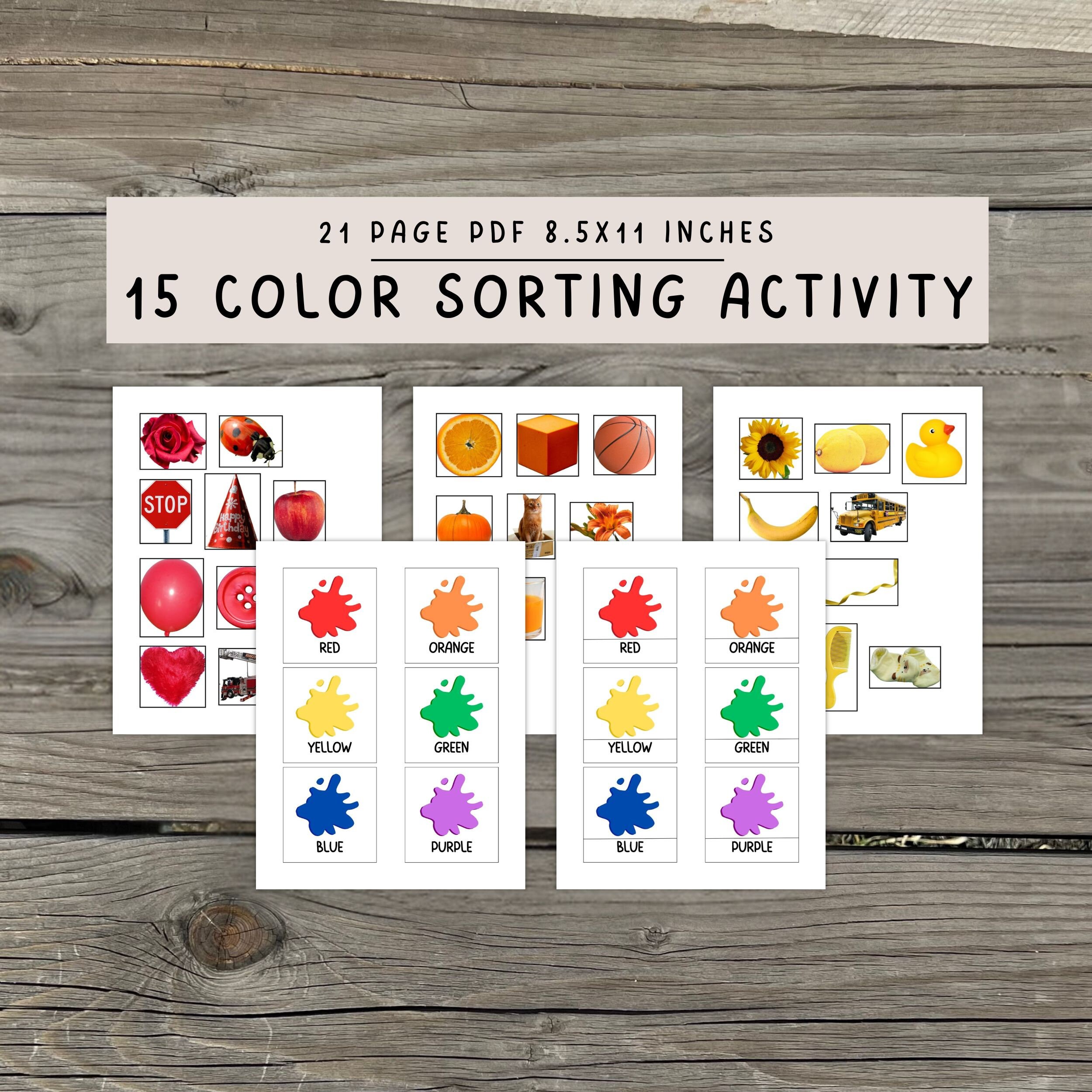 15 Paint Splash Color Flashcards and Sorting Activity, Montessori ...