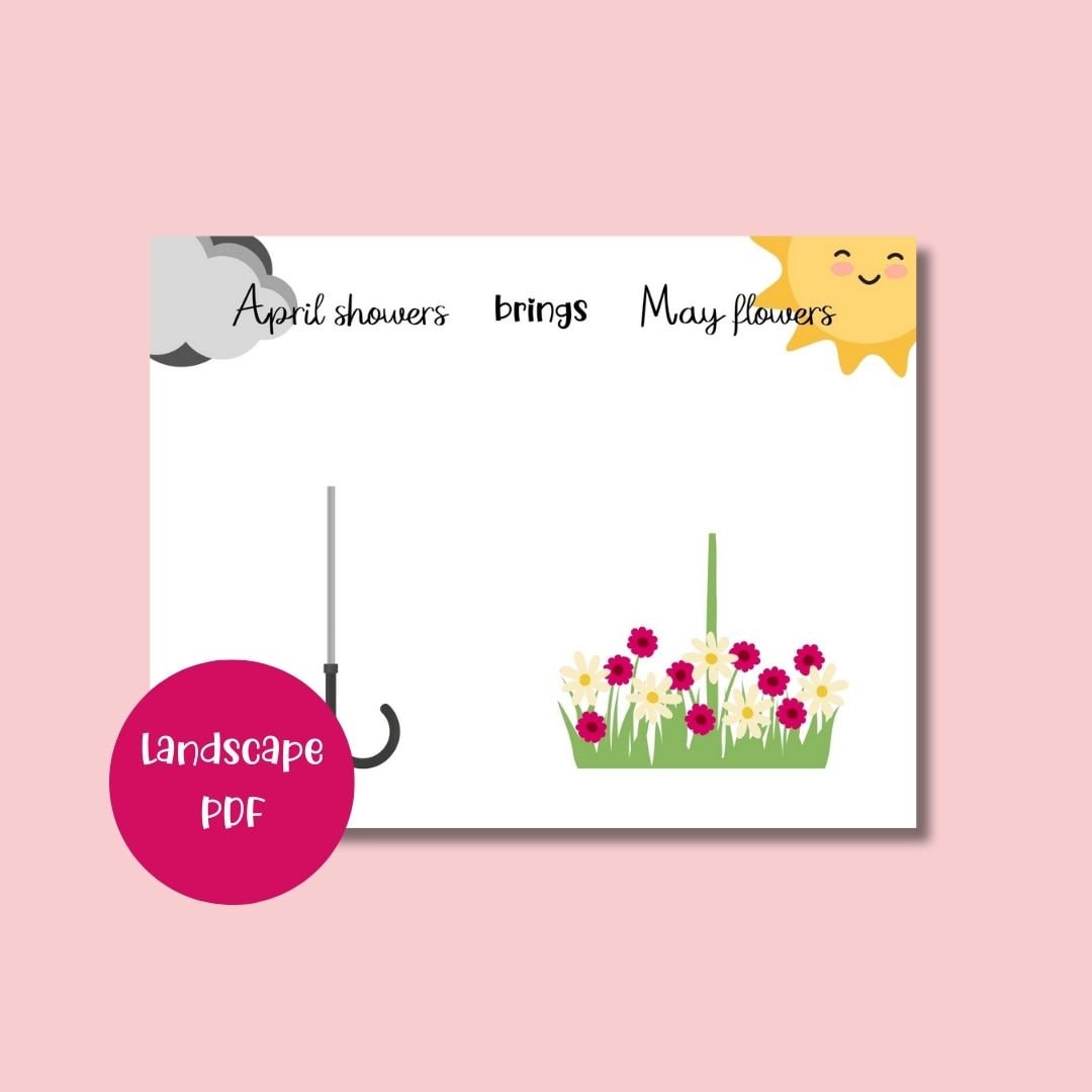 April Showers Handprint Thumbprint Art,april Showers Bring May Flowers ...