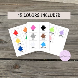 15 Paint Splash Color Flashcards and Sorting Activity, Montessori ...
