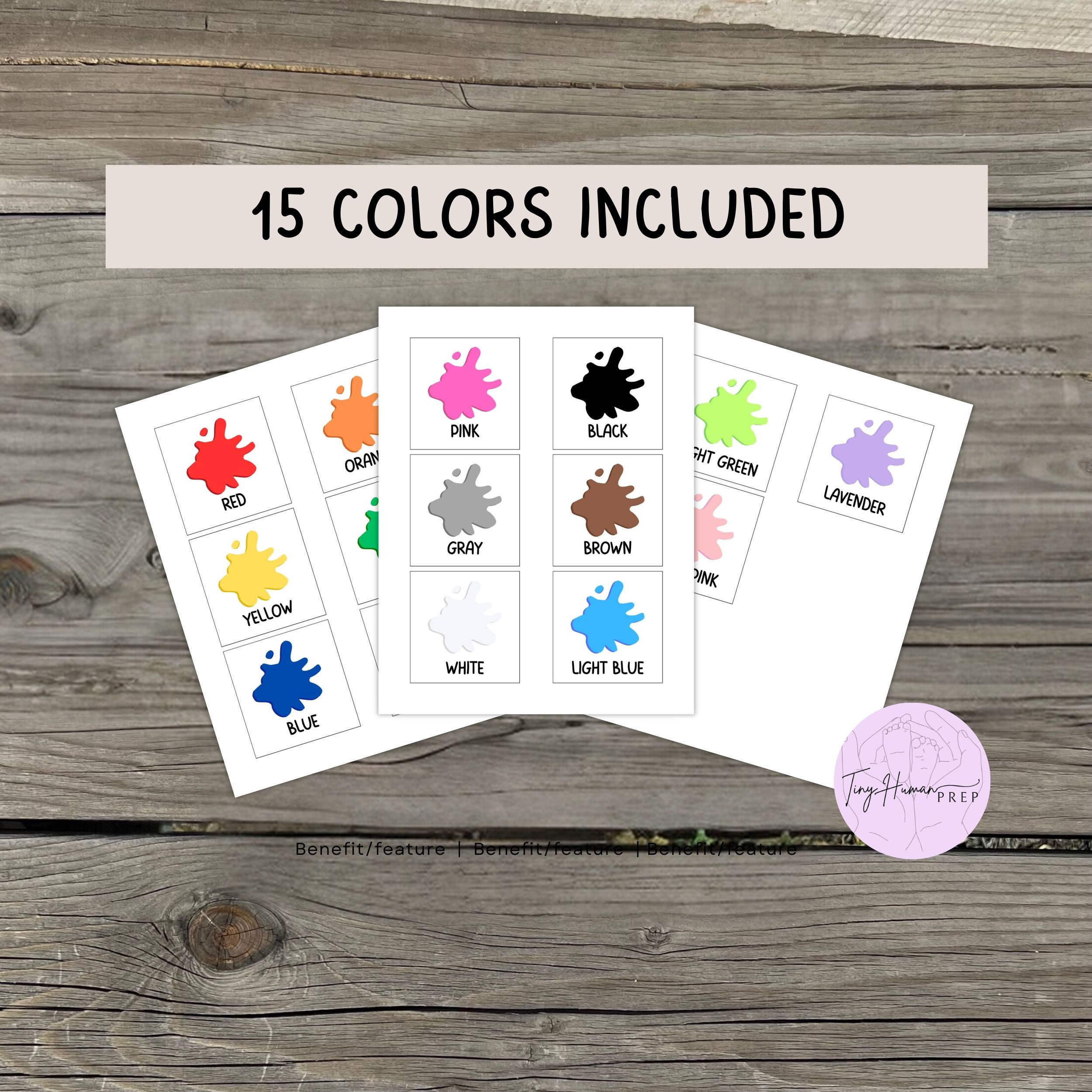 15 Paint Splash Color Flashcards and Sorting Activity, Montessori ...