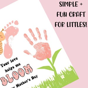 Editable Handprint Mother's Day Craft,your Love Helps Me Bloom ...