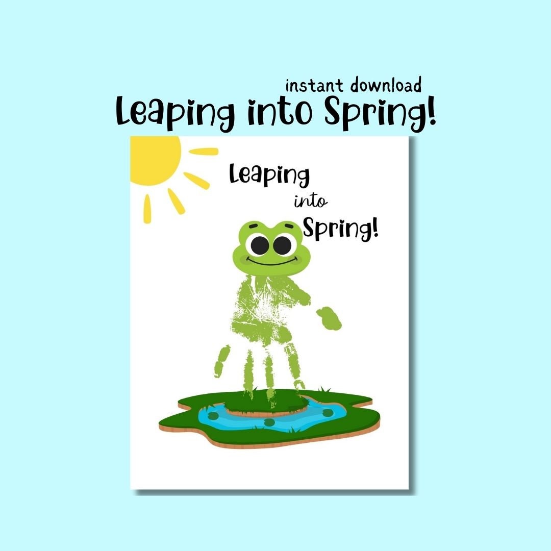 Spring Frog Handprint Craft,preschool Spring Art,preschool Handprints ...