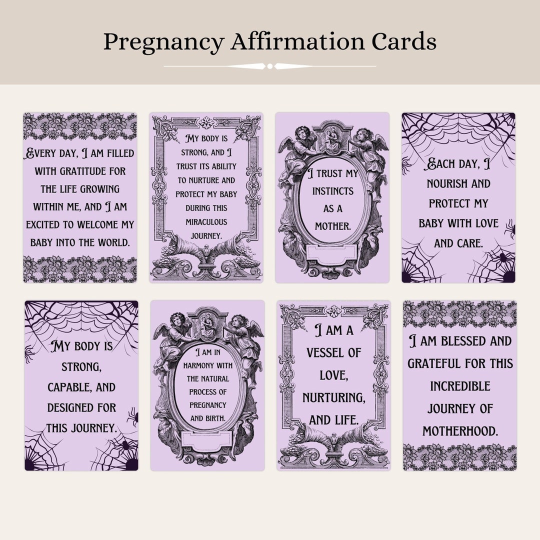 Victorian Printable Cards, Pregnancy Affirmations, Gothic Print ...