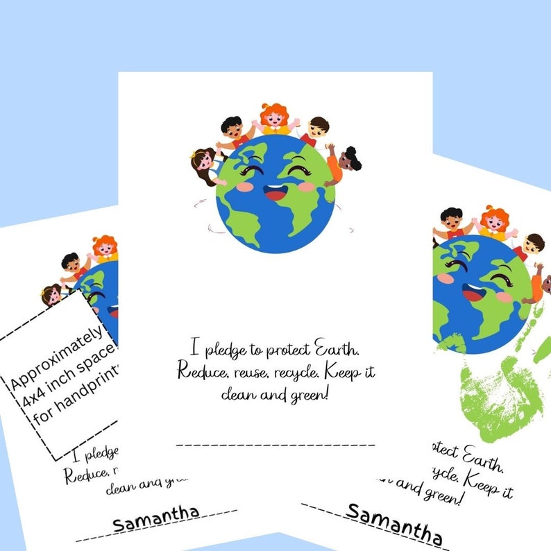 Earth Day Pledge Handprint,earth Day Handprint,reduce Reuse Recycle ...