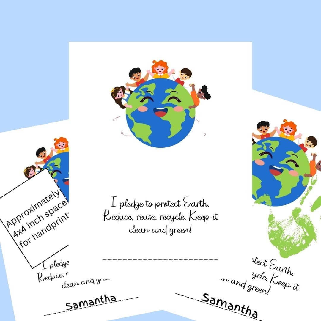 Earth Day Pledge Handprint,earth Day Handprint,reduce Reuse Recycle ...