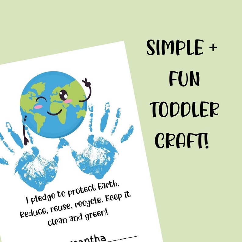 Earth Day Handprint Pledge,earth Day Activity,spring Handprint,earth ...