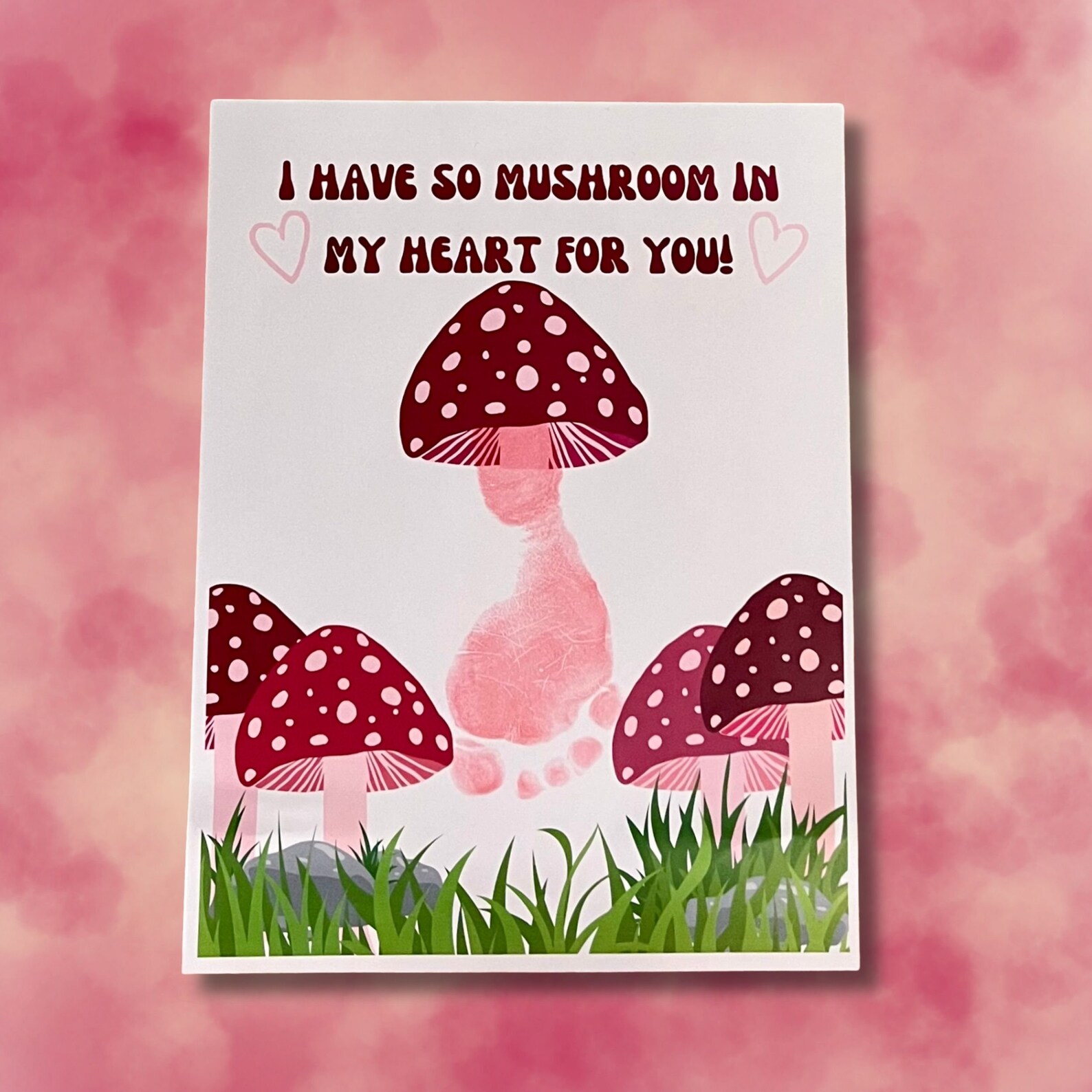 Printable Valentines Day Footprint, so Mushroom in My Heart, Mushroom ...