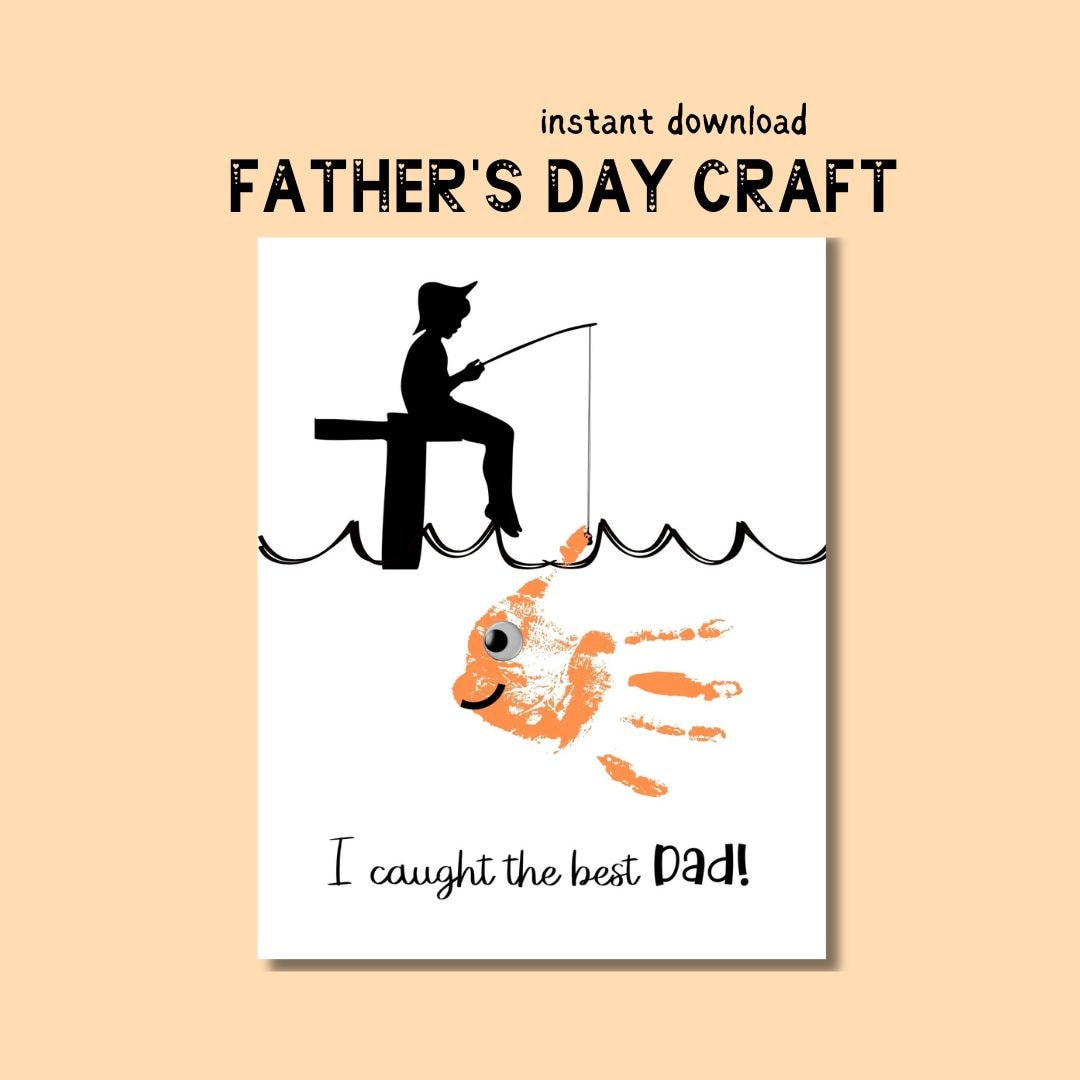 Fathers Day Handprint Fish,i Caught the Best Dad,gift for Fishing Dad ...