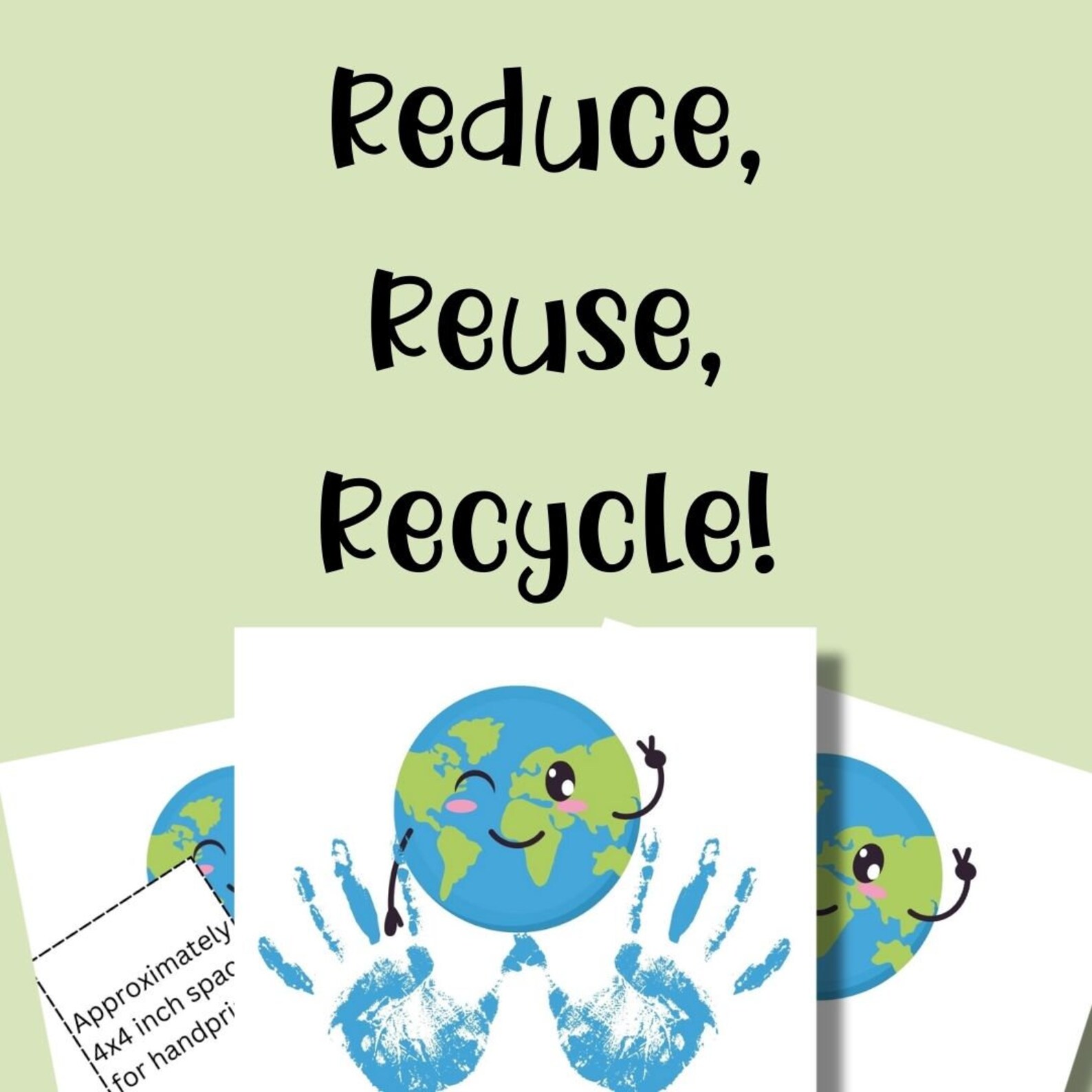 Earth Day Handprint Pledge,earth Day Activity,spring Handprint,earth ...