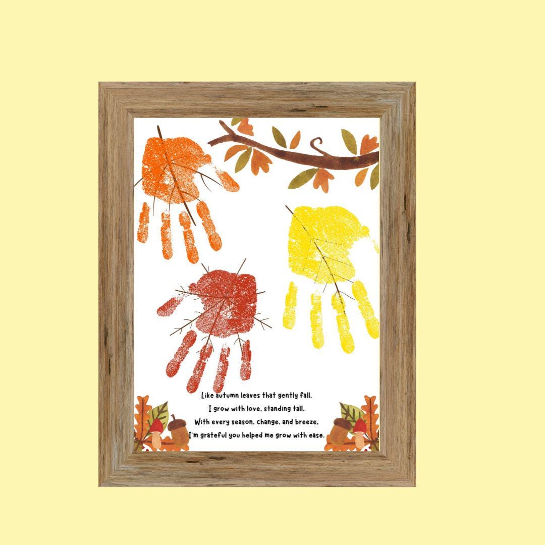 Thanksgiving Handprint Gift,falling Leaves Handprint,fall Poem ...