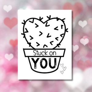 Valentine's Day Coloring Page Handprint Craft, Cactus Handprint Art ...