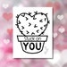 Valentine's Day Coloring Page Handprint Craft, Cactus Handprint Art ...