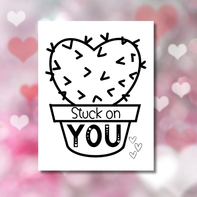 Valentine's Day Coloring Page Handprint Craft, Cactus Handprint Art ...