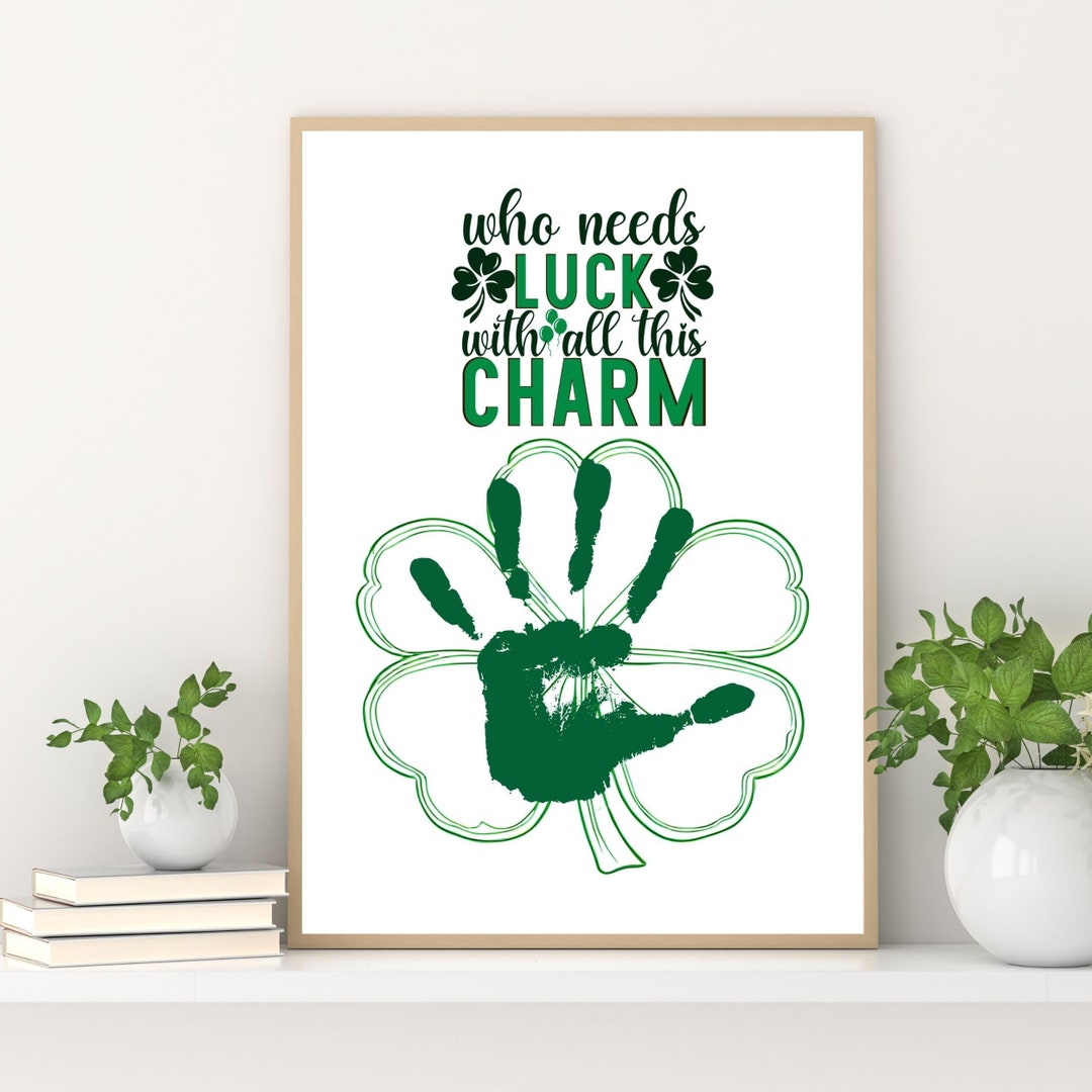 St Patricks Day Clover Handprint Art Project,spring Handprint,march ...